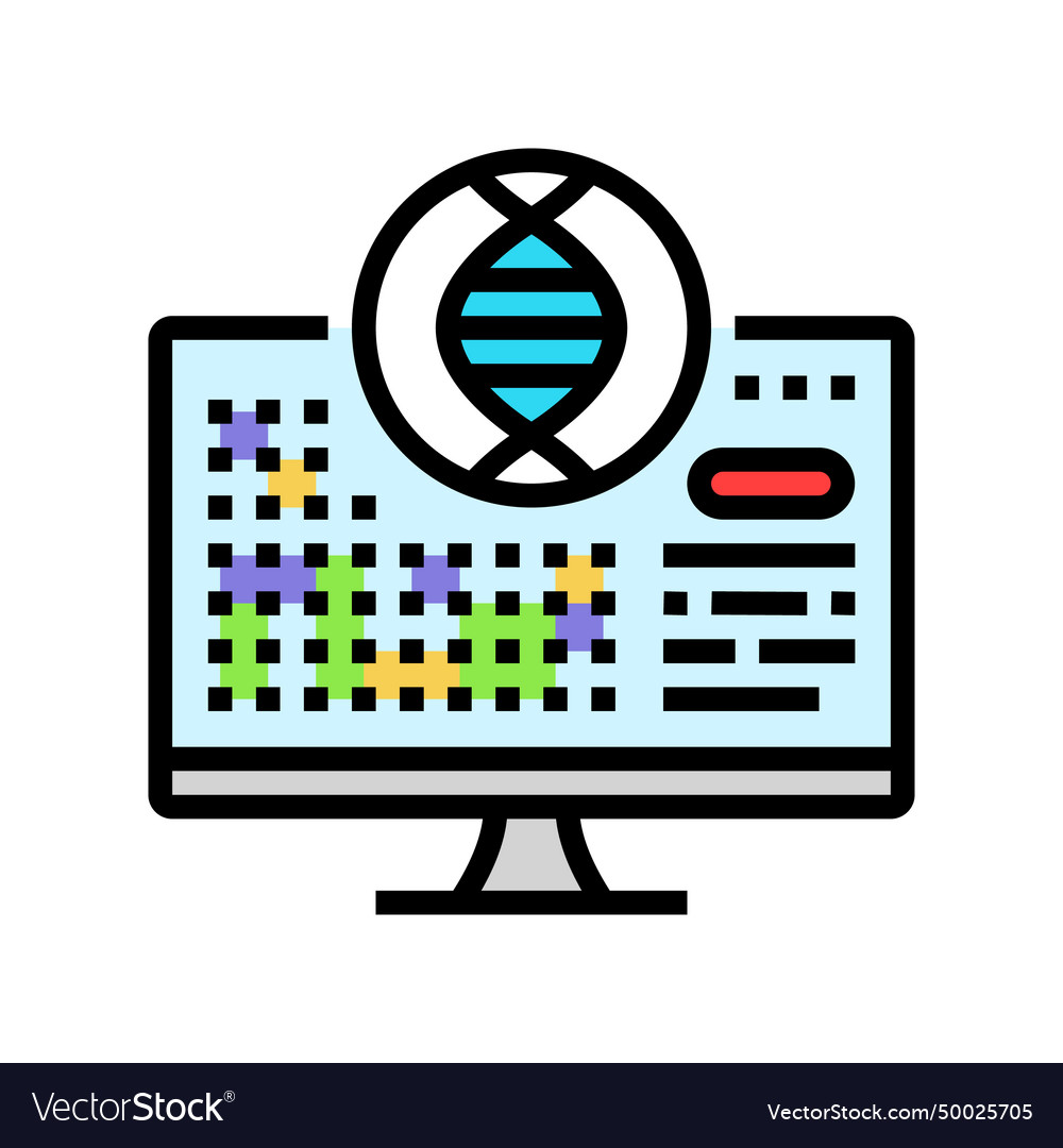 Bioinformatics cryptogenetics color icon Vector Image Bioinformatics cryptogenetics color icon Vector Image
