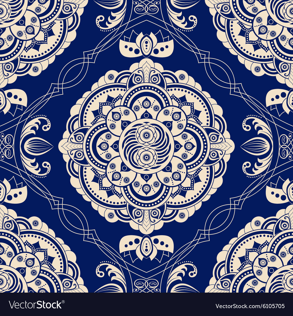 Blue geometric seamless pattern Royalty Free Vector Image