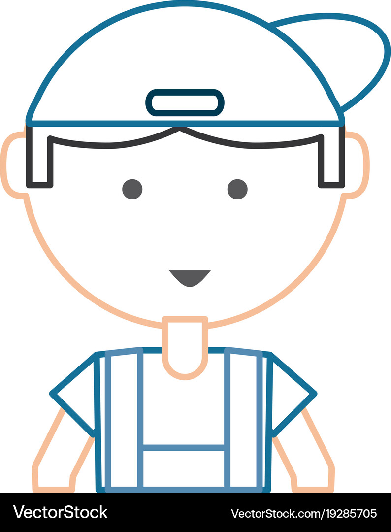 Cartoon mechanic man icon Royalty Free Vector Image