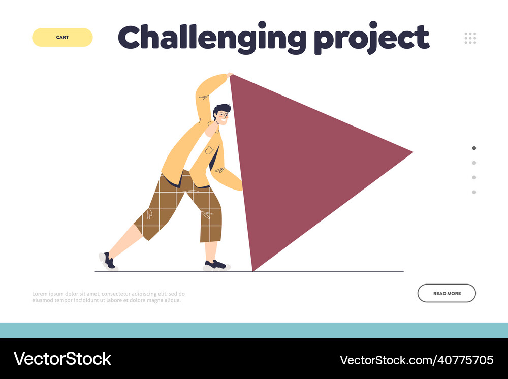 Challenging project concept of landing page Vector Image