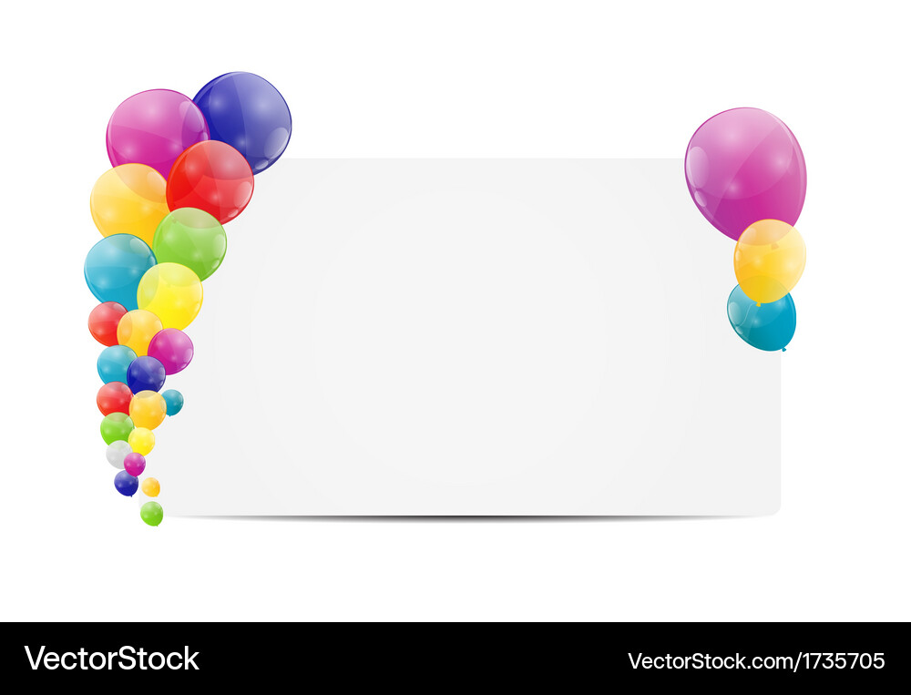 Color glossy balloons card background Royalty Free Vector