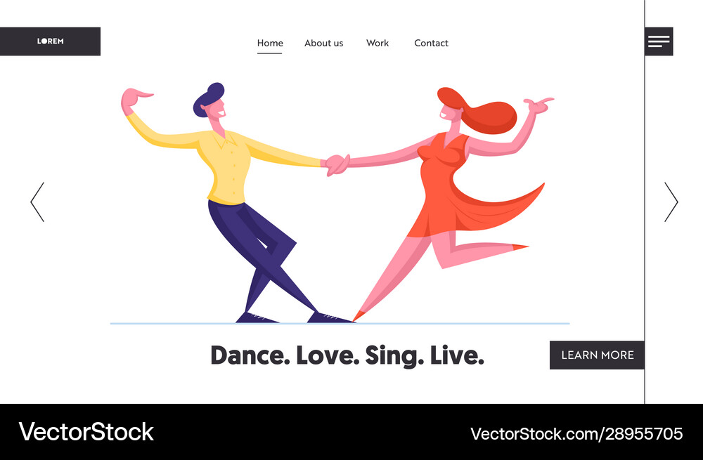 Disco or tango dance leisure or hobby website Vector Image