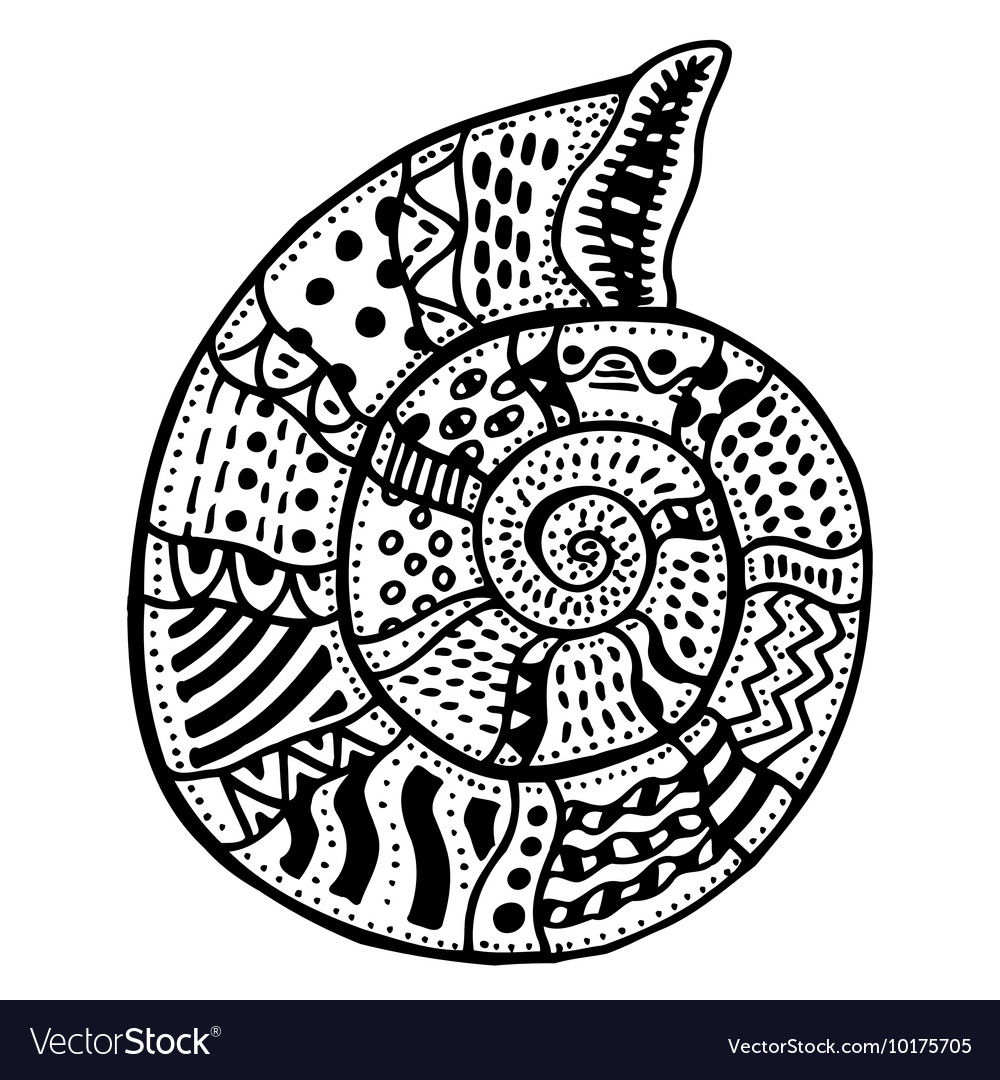 Entangle stylized shell Royalty Free Vector Image