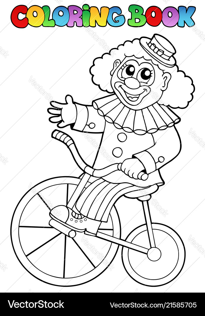 Happy Clown Coloring Page Royalty Free Vector Image