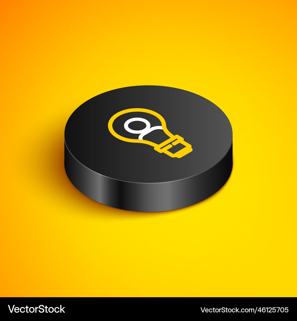 Isometric line human head with lamp bulb icon Vector Image