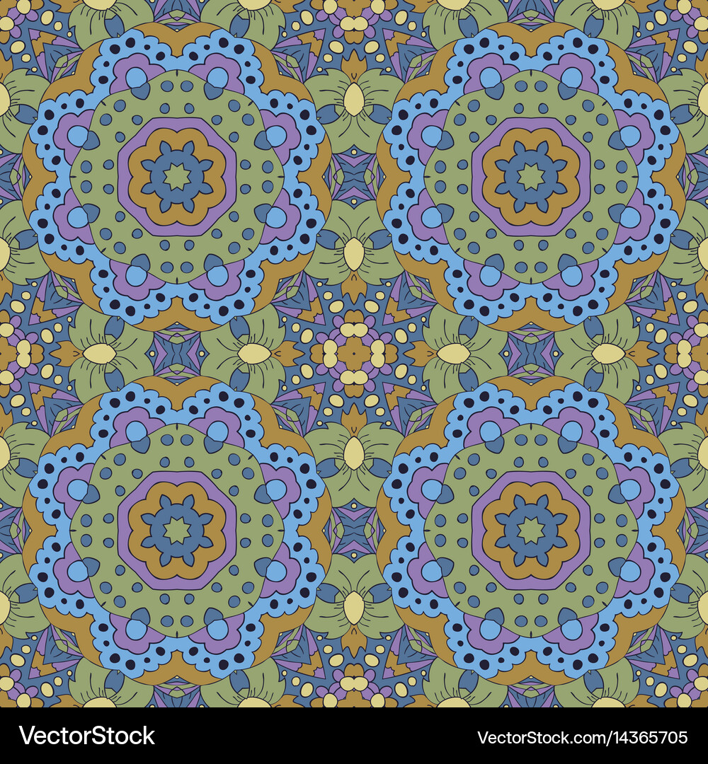 Mandala entangle seamless ornament relax Vector Image