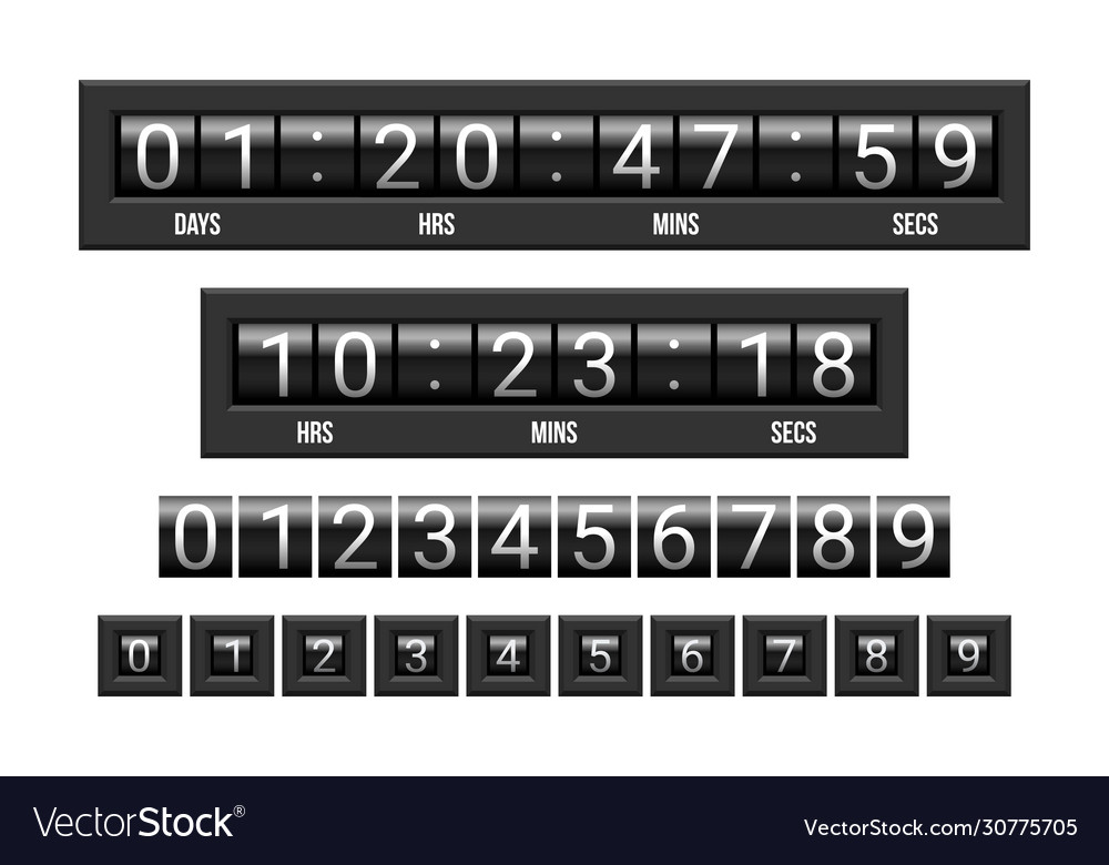 Mechanical scoreboard countdown timer Royalty Free Vector