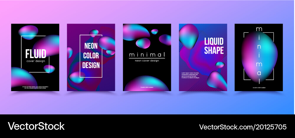 Modern Liquid Shapes Poster Set Royalty Free Vector Image