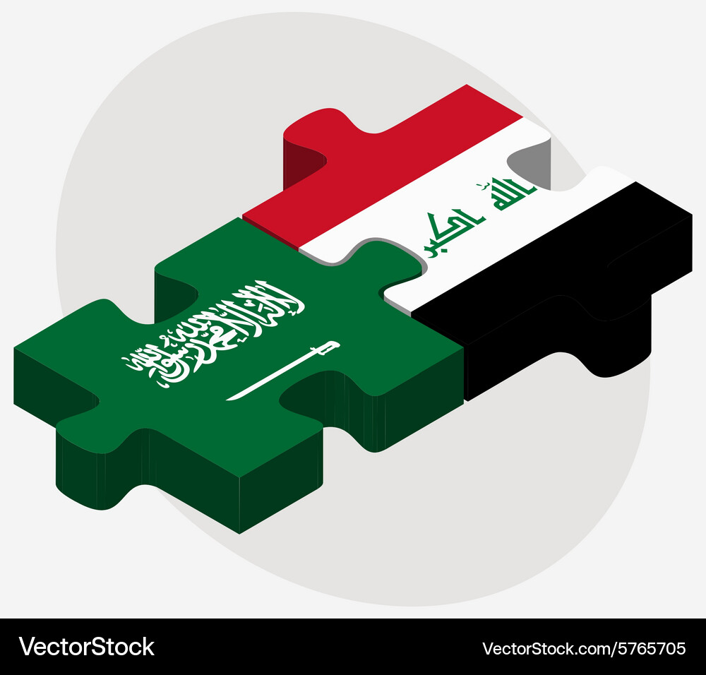 Saudi arabia and iraq flags Royalty Free Vector Image