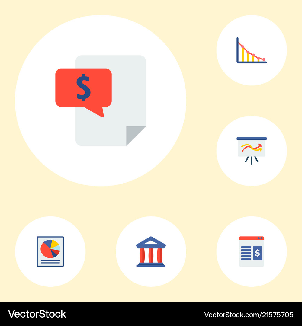 Set analytics icons flat style symbols Royalty Free Vector