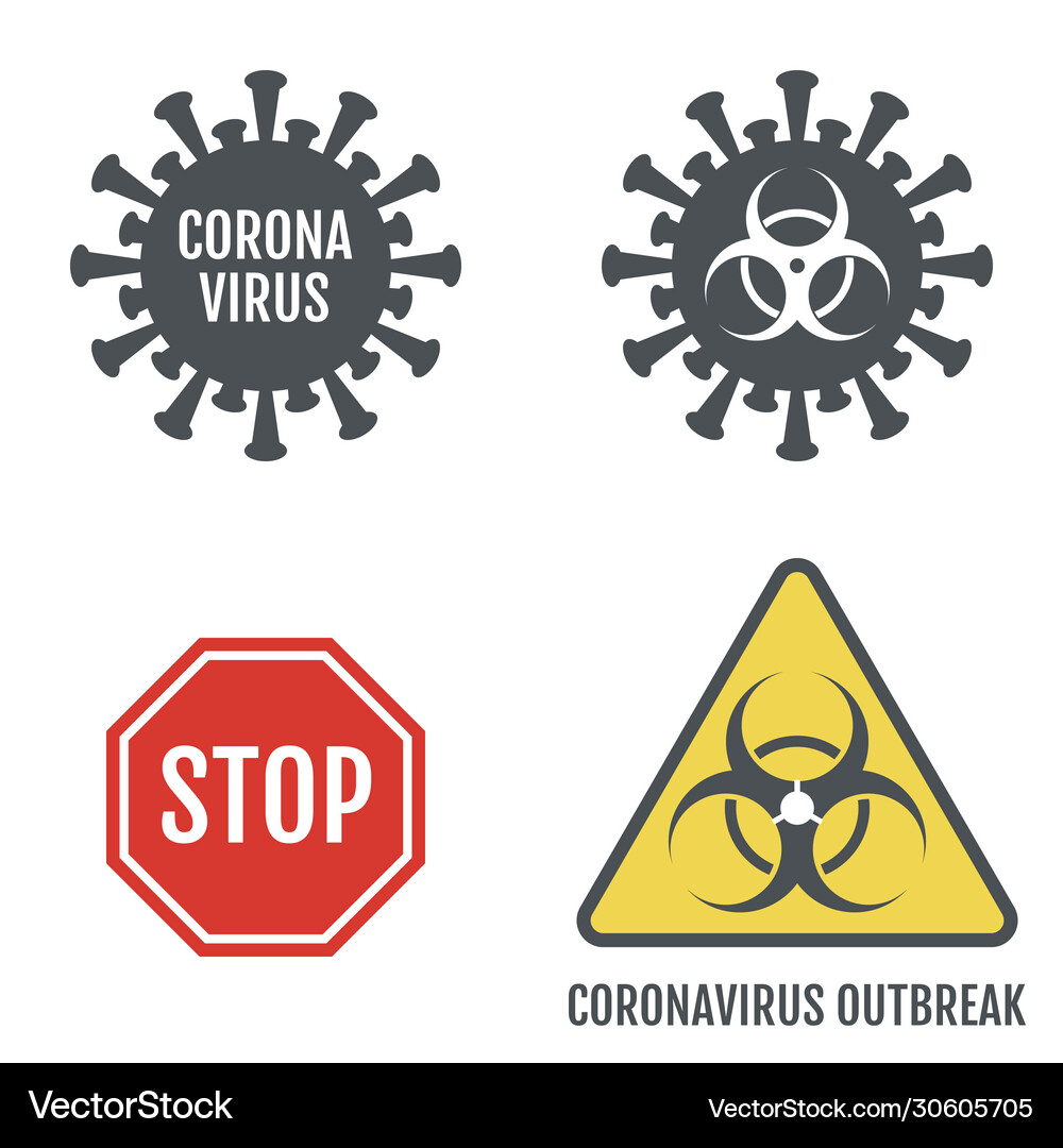 Various sign and symbol about coronavirus Vector Image