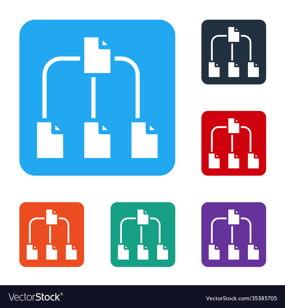 White folder tree icon isolated on Royalty Free Vector Image