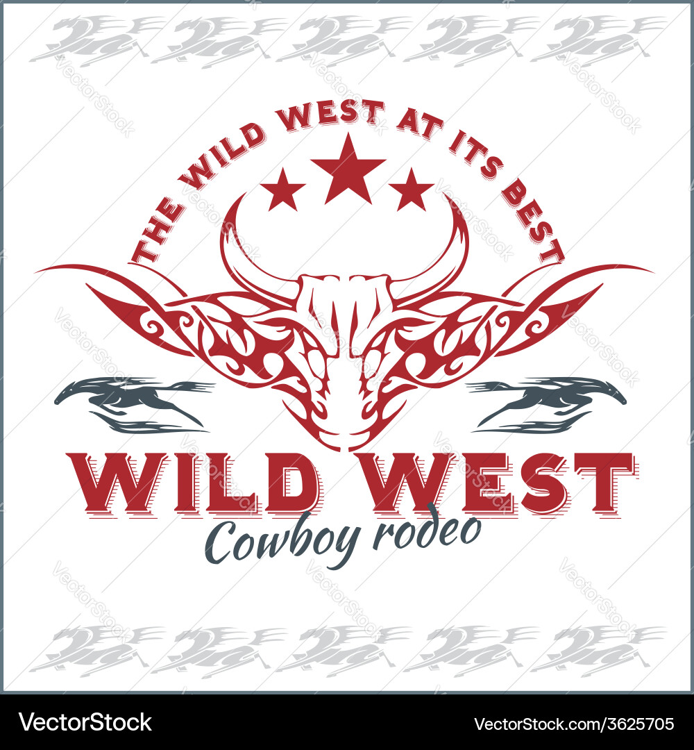 Wild west - cowboy rodeo emblem Royalty Free Vector Image