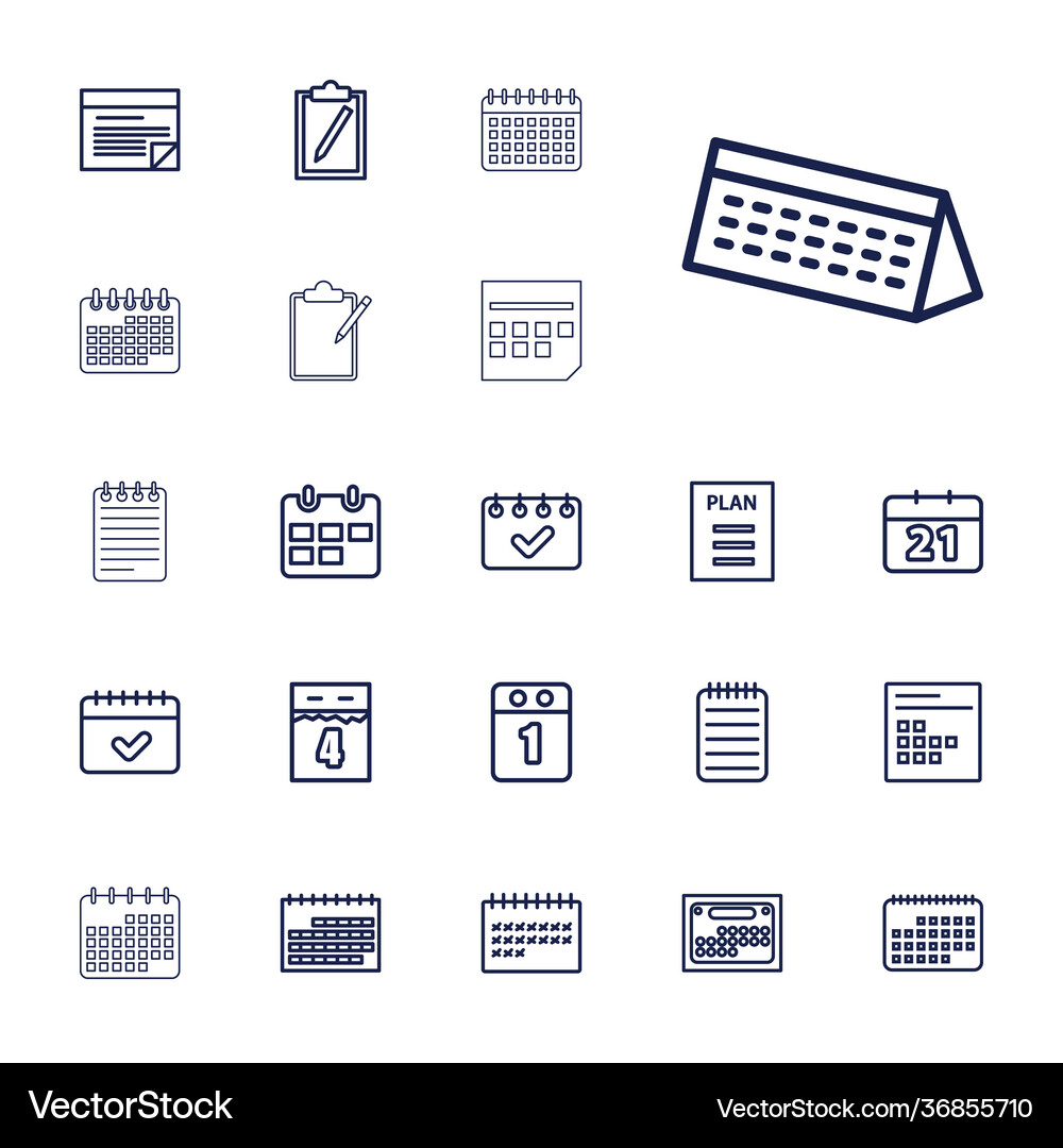 22 agenda icons Royalty Free Vector Image - VectorStock