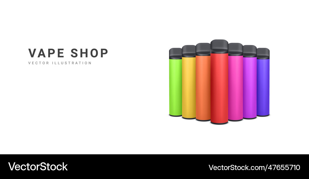 3d realistic promotion banner with disposable Vector Image