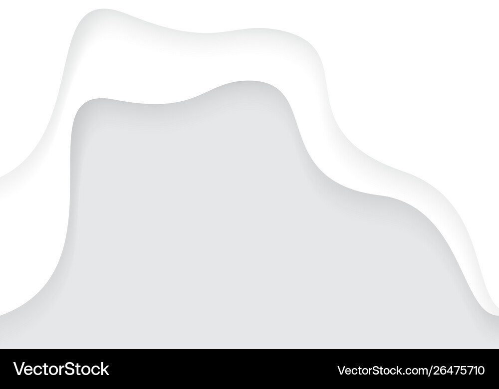Abstract white paper cut curve overlap with grey Vector Image