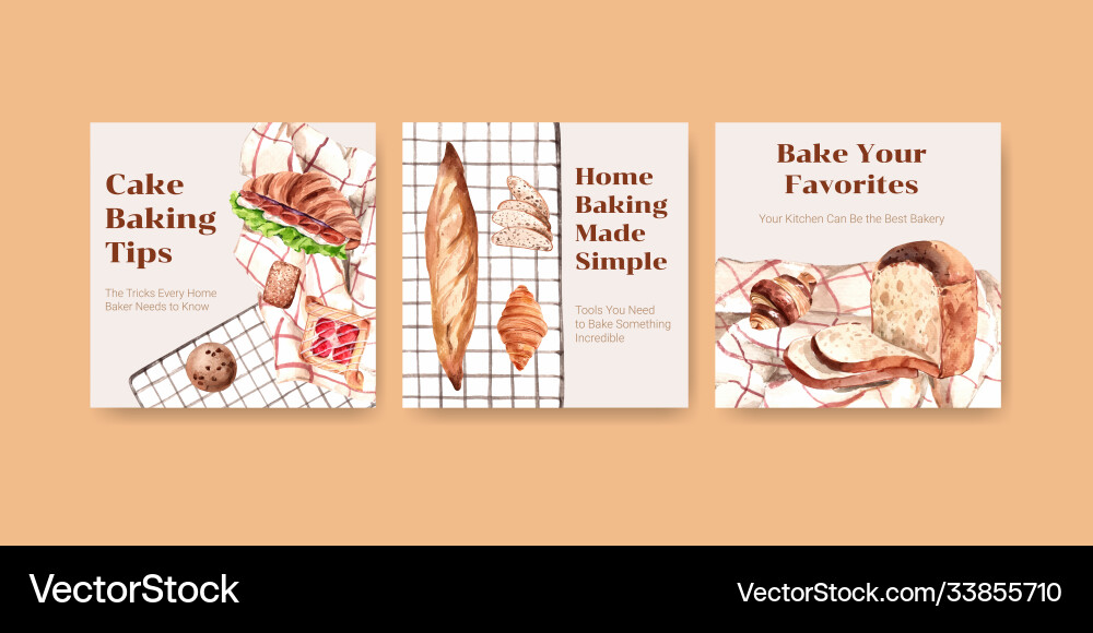 Ads template with bakery design for brochure and Vector Image