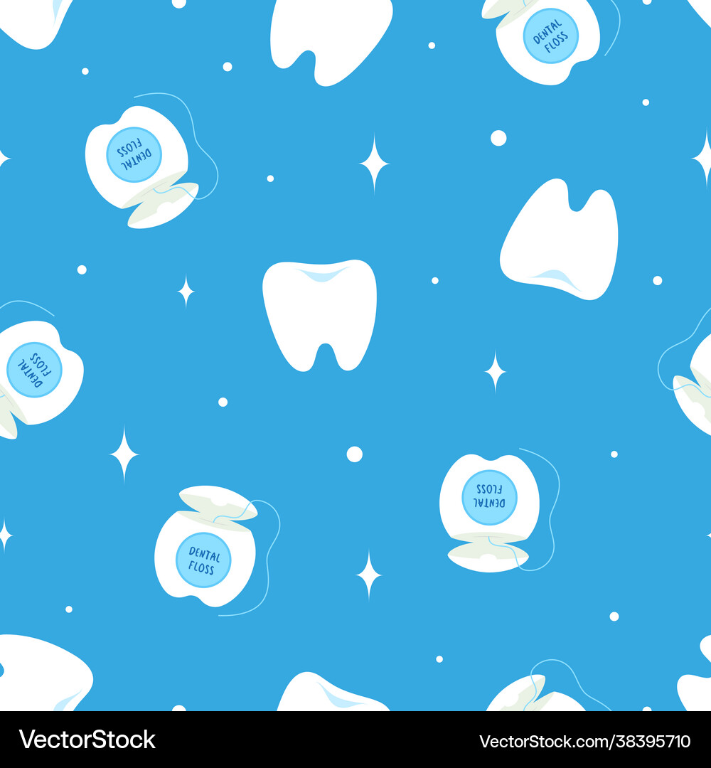 Cartoon seamless pattern with teeth and dental Vector Image