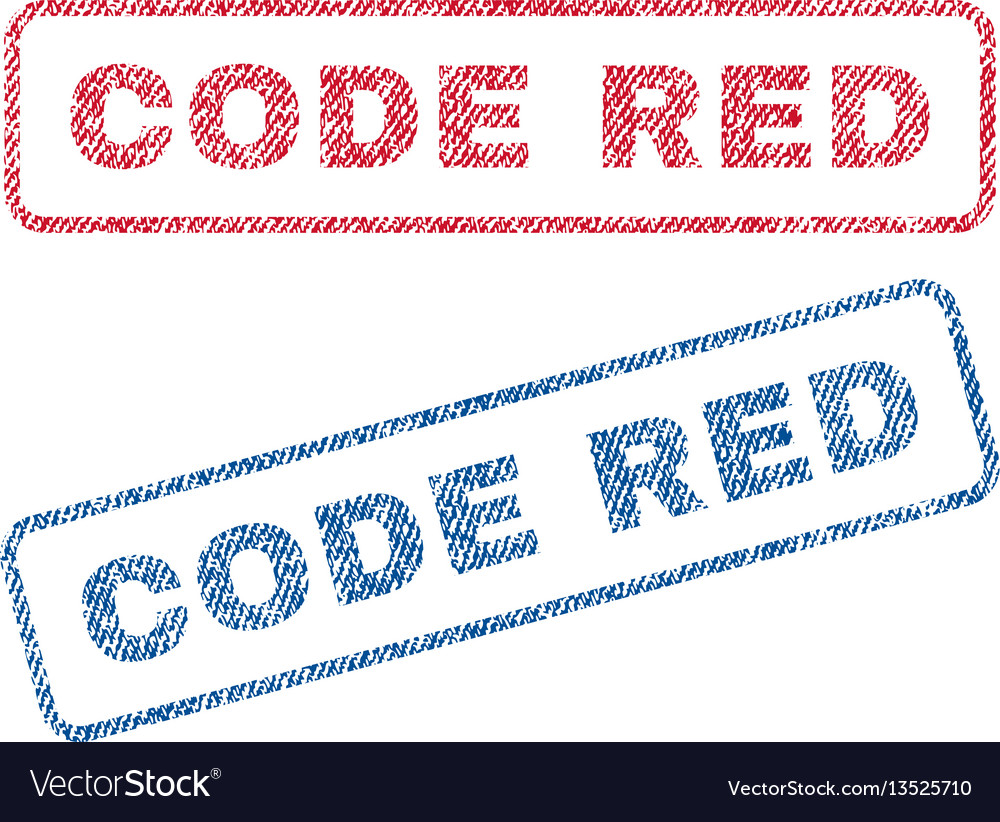 Code red textile stamps Royalty Free Vector Image