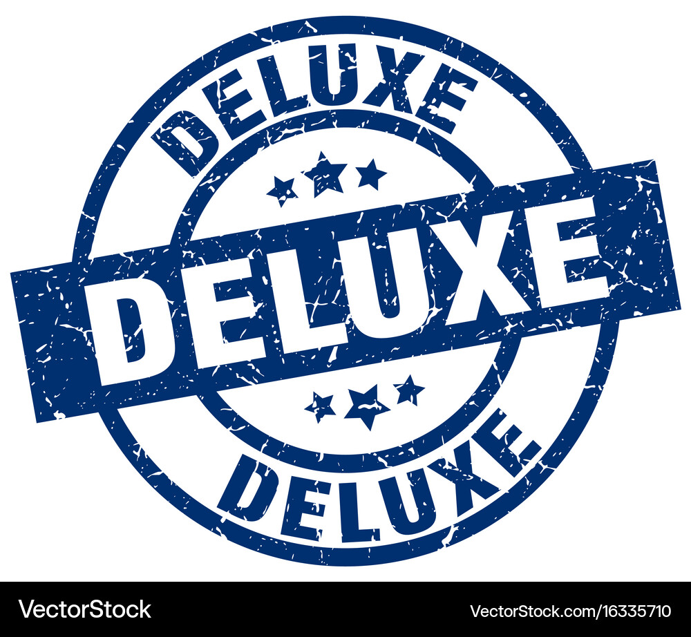 Deluxe blue round grunge stamp Royalty Free Vector Image