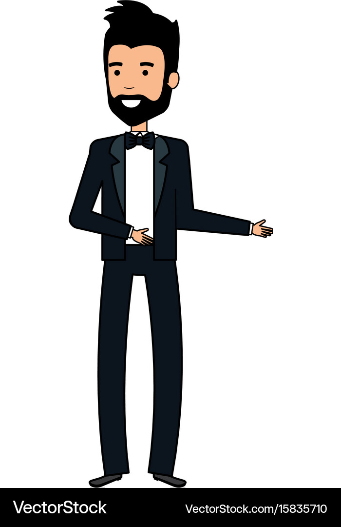 Elegant husband avatar character Royalty Free Vector Image