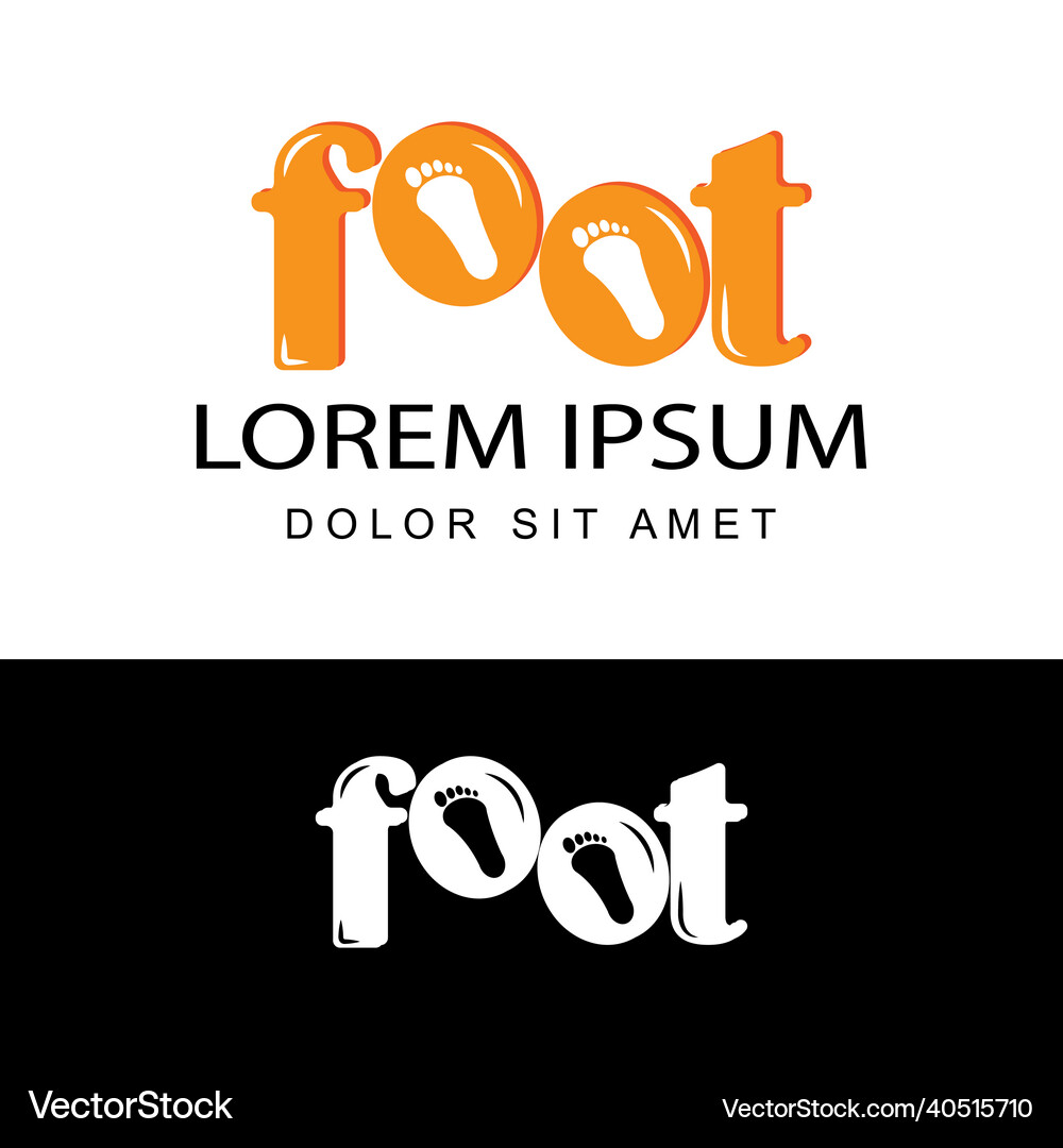 Foot logo template design with isolated white Vector Image