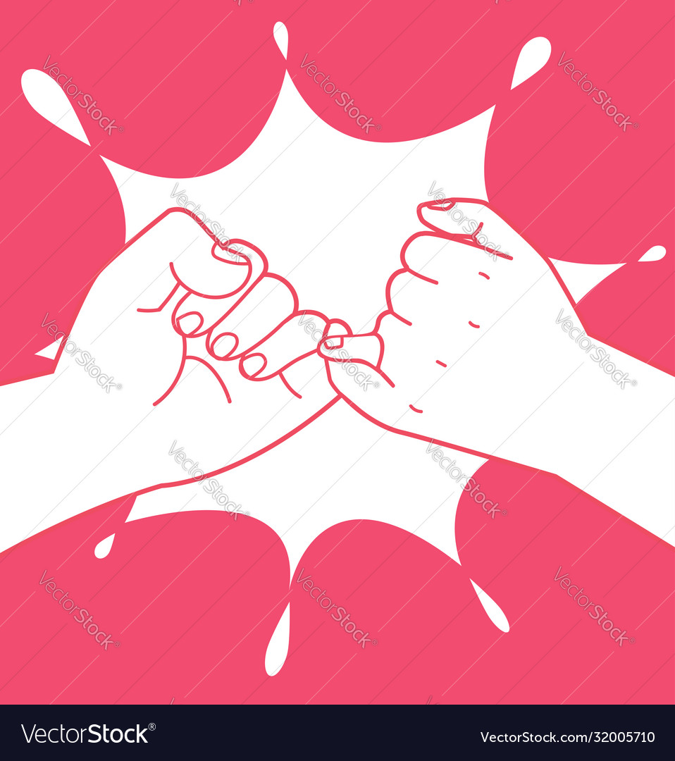 Hands Making Pinky Swearing Promise Concept Vector Image