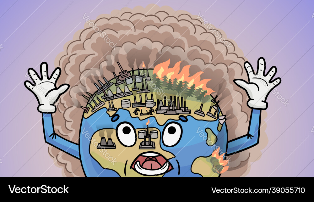 Human industrial activity is ruining the planet Vector Image