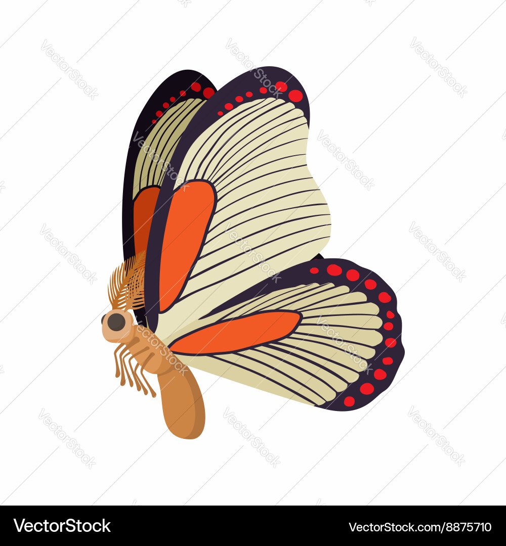 Light orange butterfly icon cartoon style Vector Image