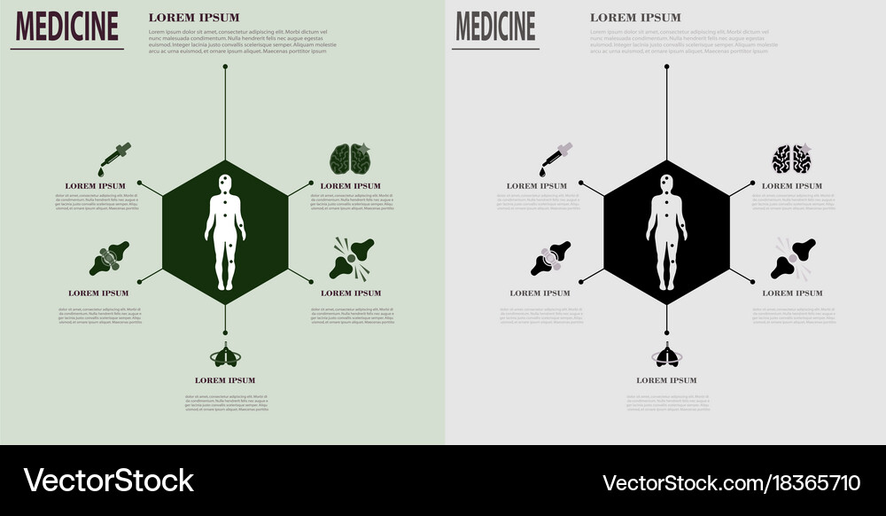 Medical infographic health problems Royalty Free Vector