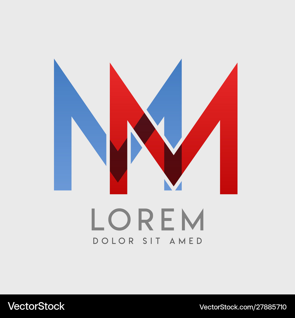 Mm logo letters with blue and red gradation Vector Image