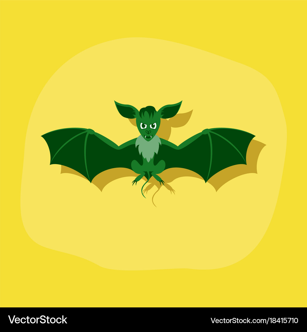 Paper sticker on stylish background cute bat Vector Image