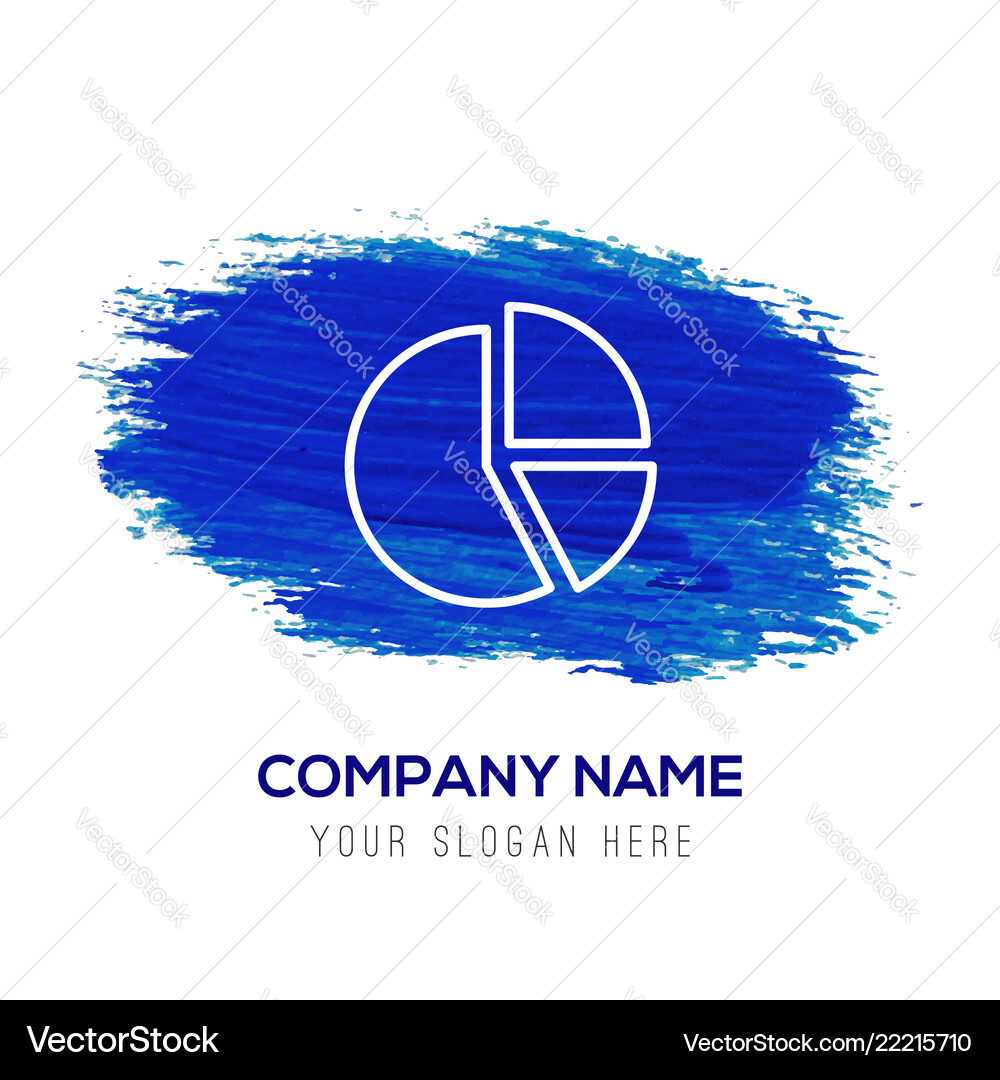 Pie chart diagram icon - blue watercolor Vector Image