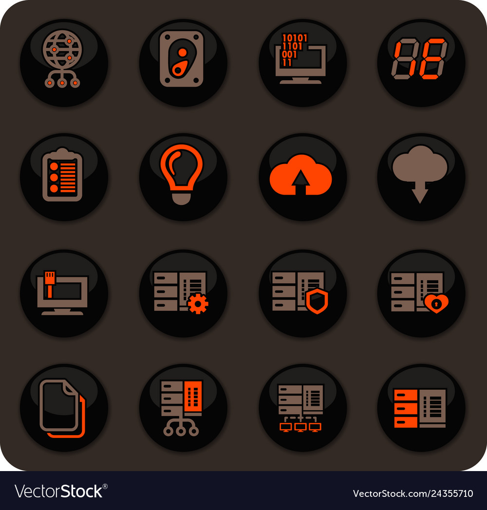 Server icon set Royalty Free Vector Image - VectorStock