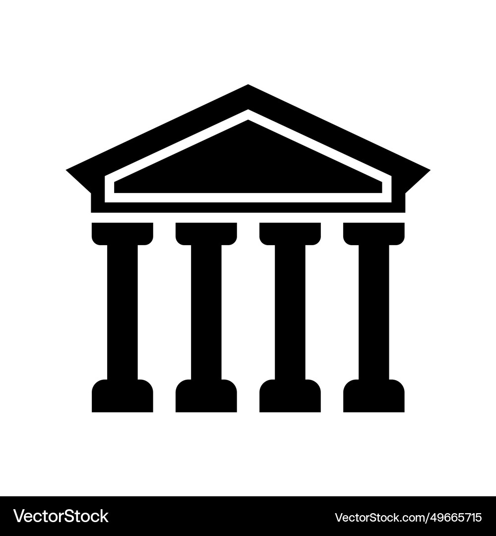Bank black icon on white background Royalty Free Vector