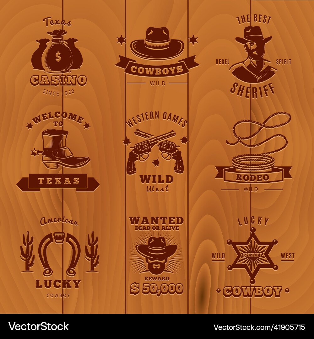 Dark vintage sheriff label set Royalty Free Vector Image