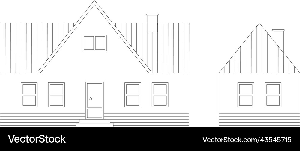 Detailed architectural house facade Royalty Free Vector