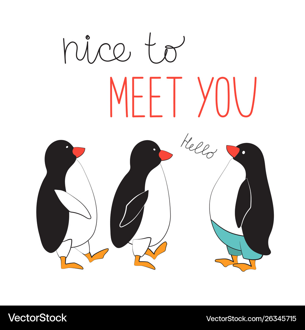 Funny penguins for prints stickers Royalty Free Vector Image