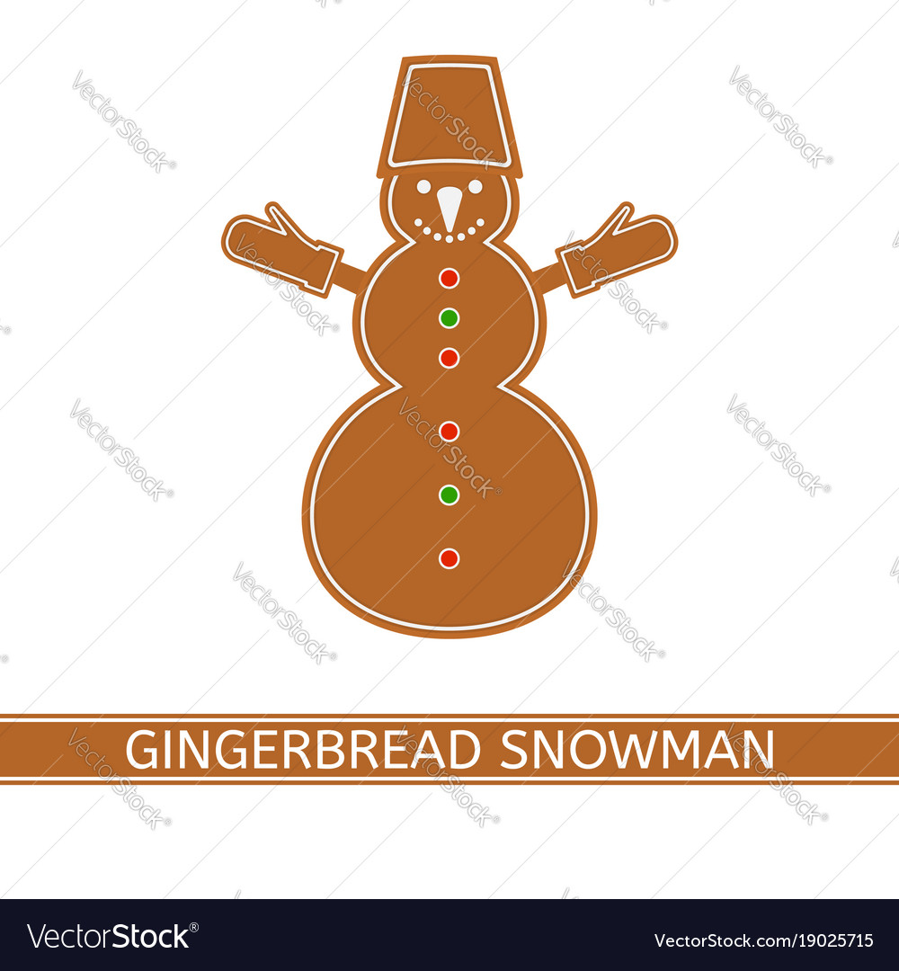 Gingerbread christmas snowman Royalty Free Vector Image