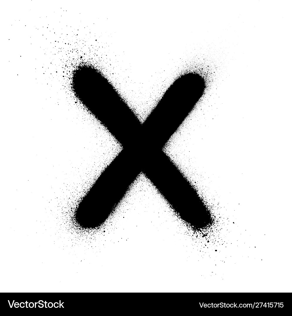 Graffiti small fat x font sprayed in black over Vector Image