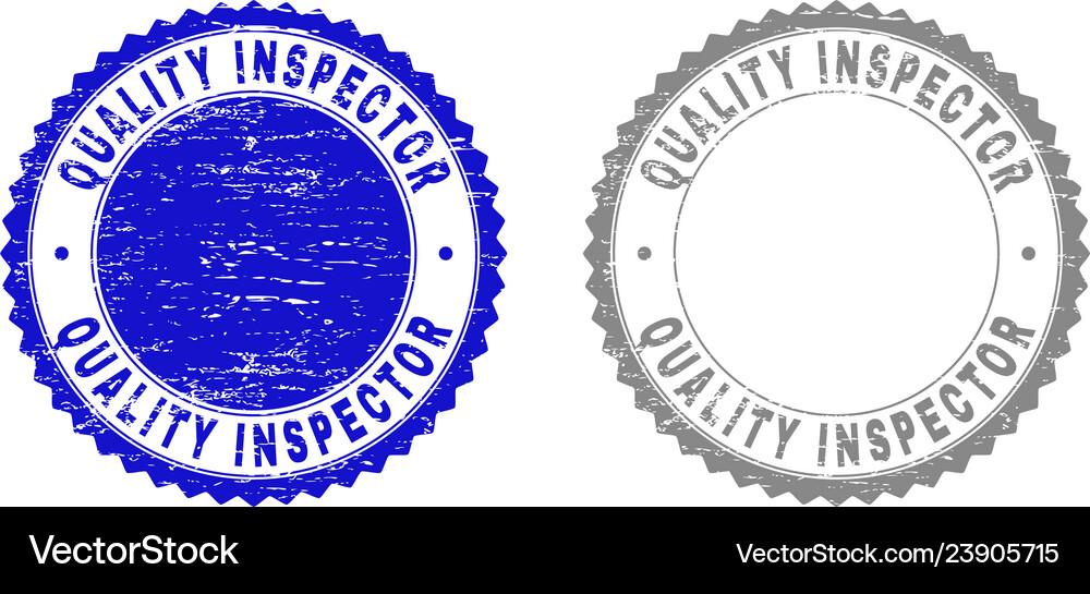 Grunge quality inspector scratched watermarks Vector Image
