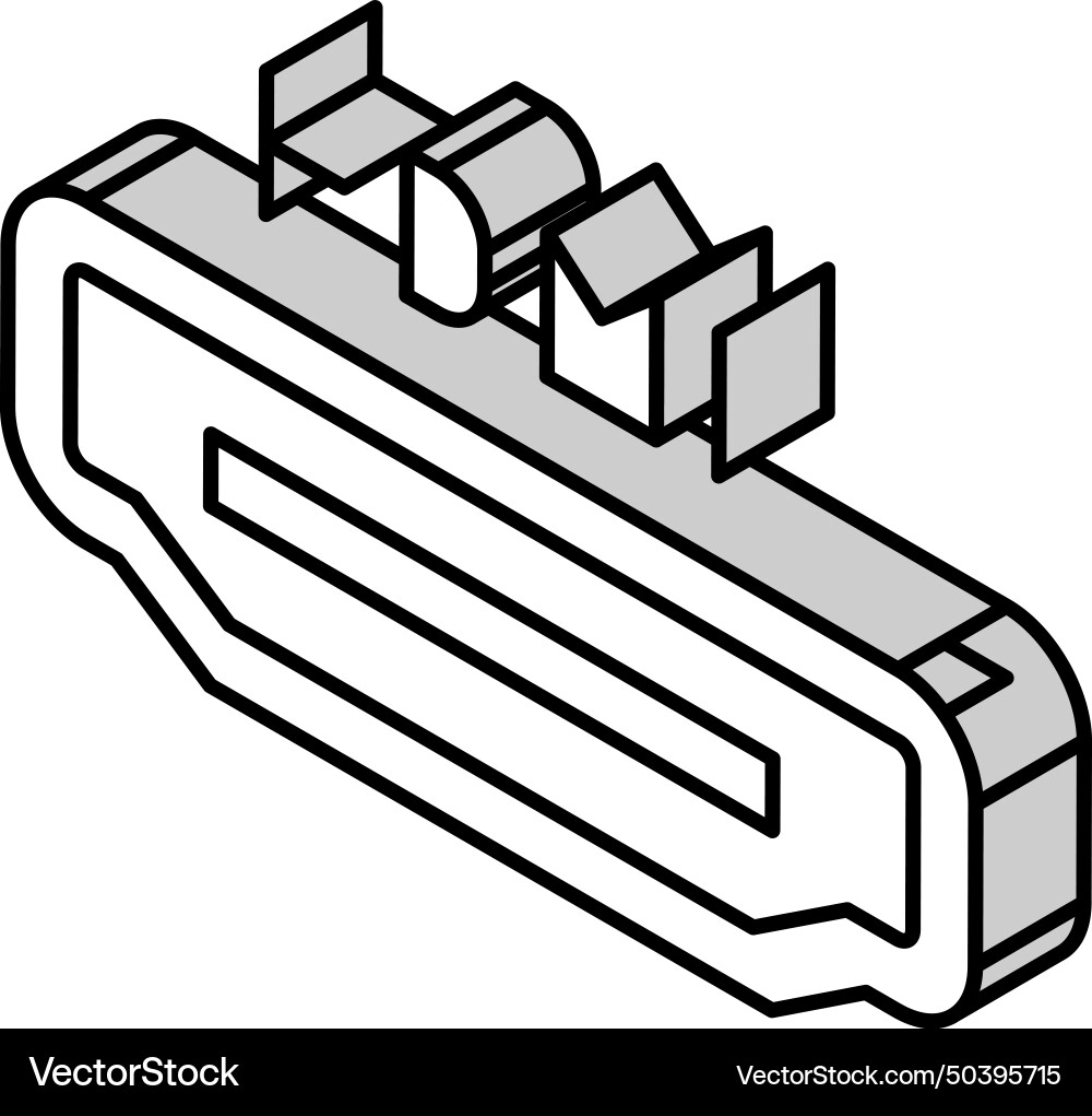 Hdmi port isometric icon Royalty Free Vector Image