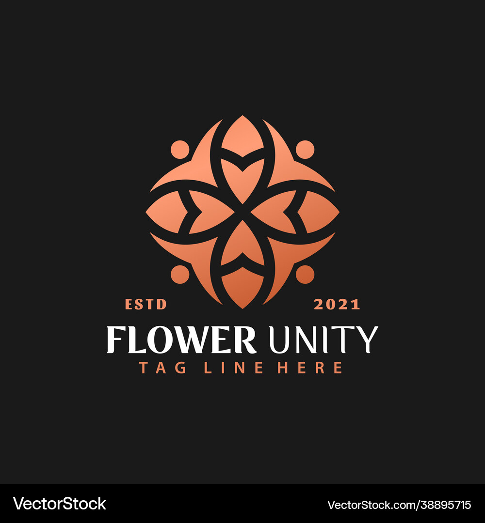 Nature flower unity logo design abstract logos Vector Image