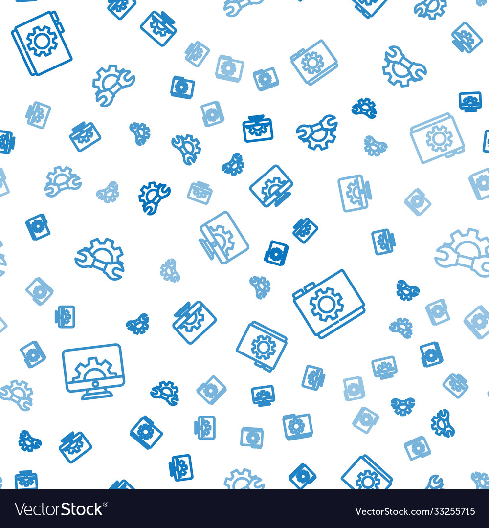 Set line computer monitor and gear user manual Vector Image Set line computer monitor and gear user manual Vector Image