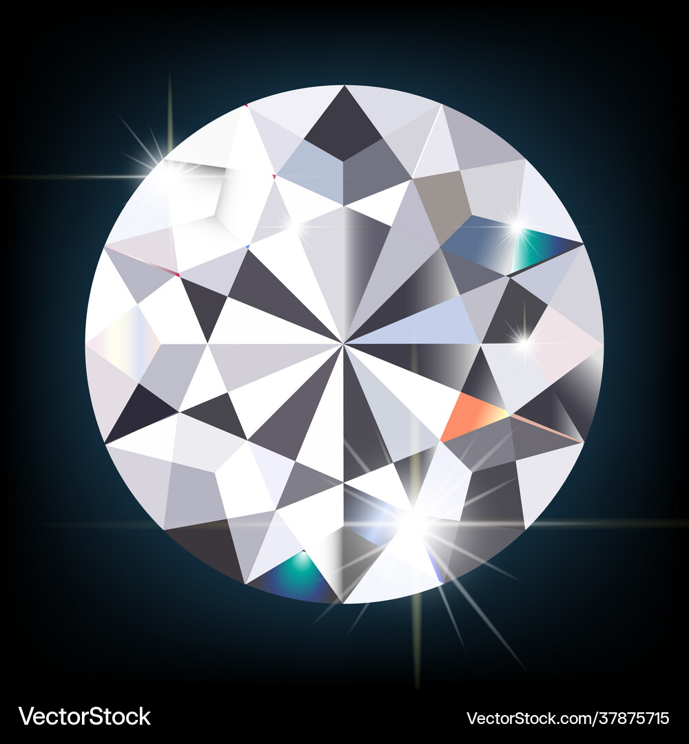 Sparkling diamond on black background eps10 Vector Image