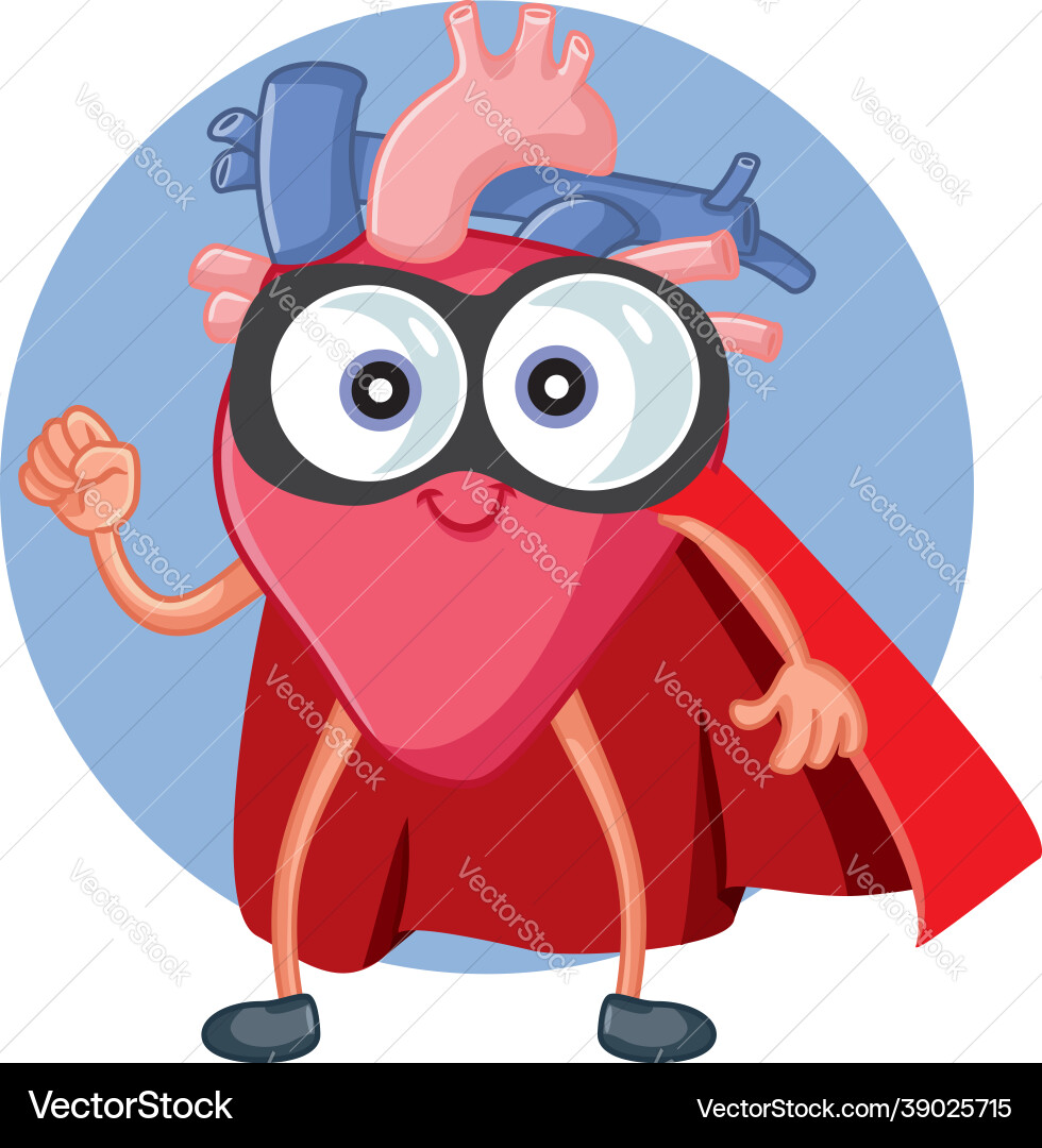 Superhero heart cartoon Royalty Free Vector Image