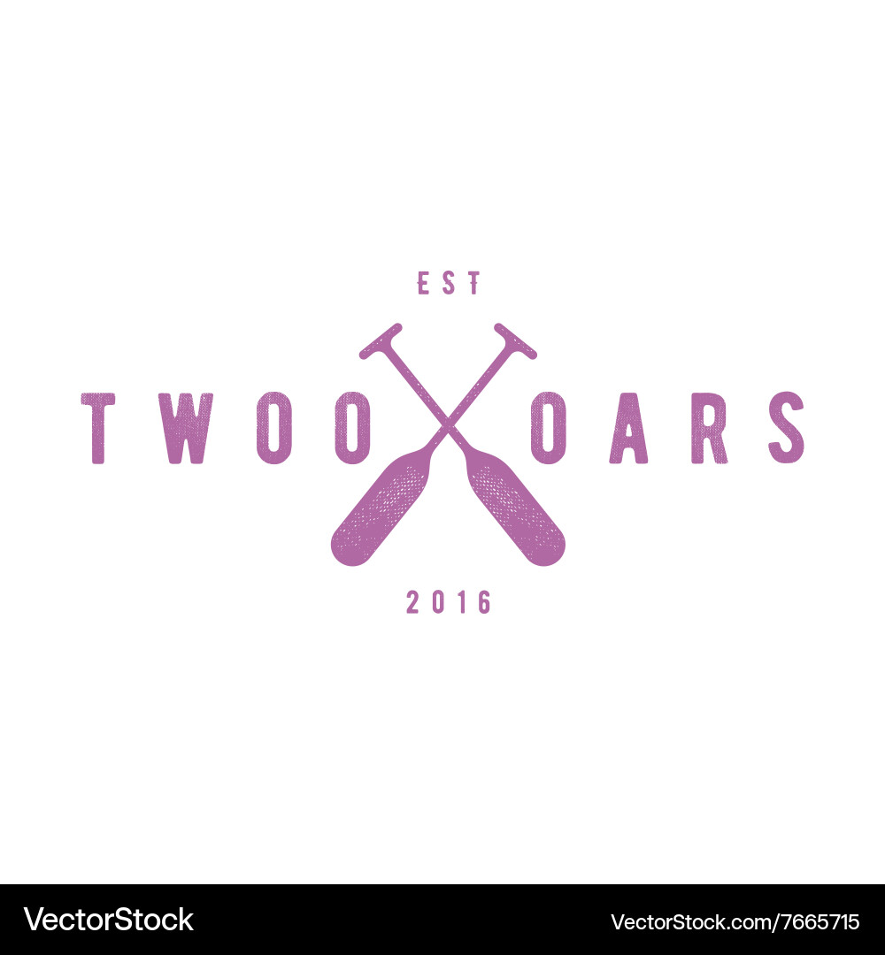 Two oars sign monogram logo in minimalism flat Vector Image