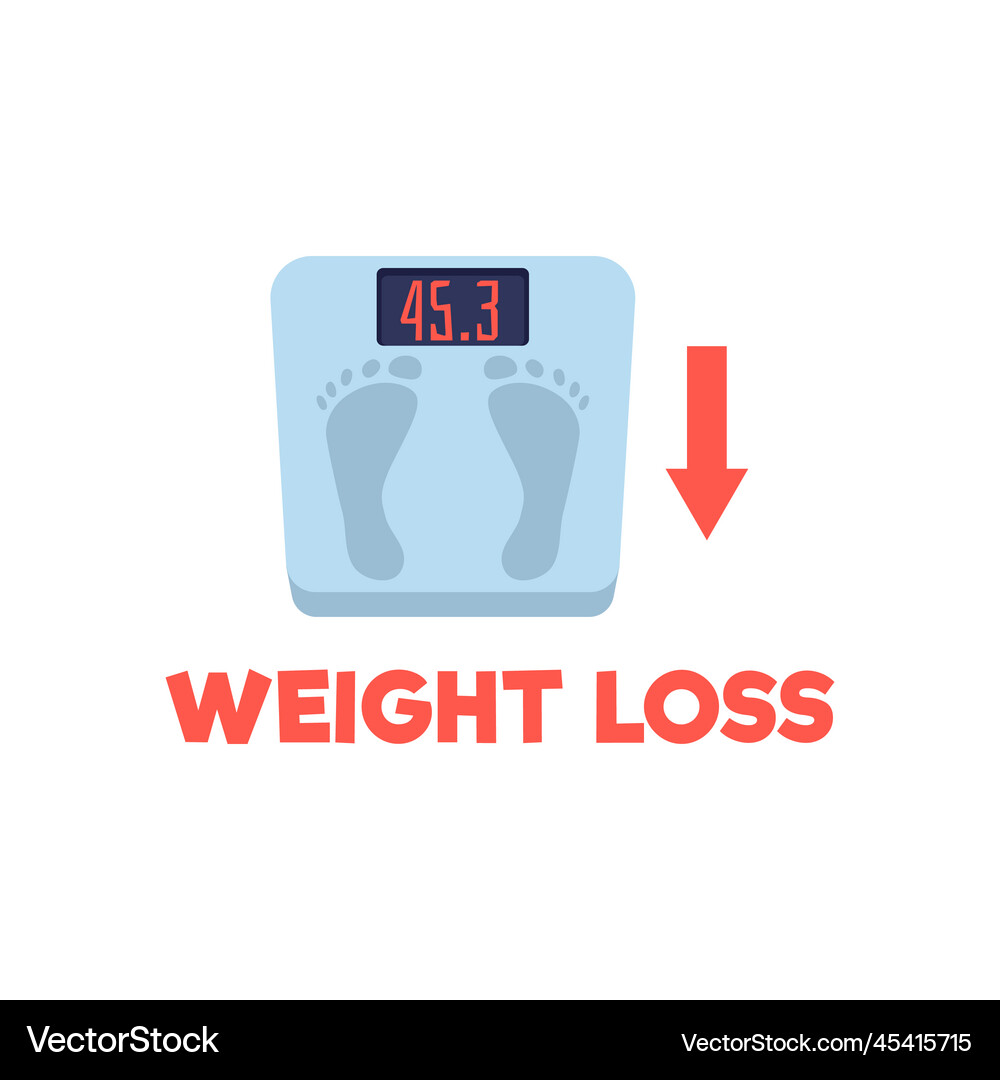 Weight loss sign or cion flat Royalty Free Vector Image
