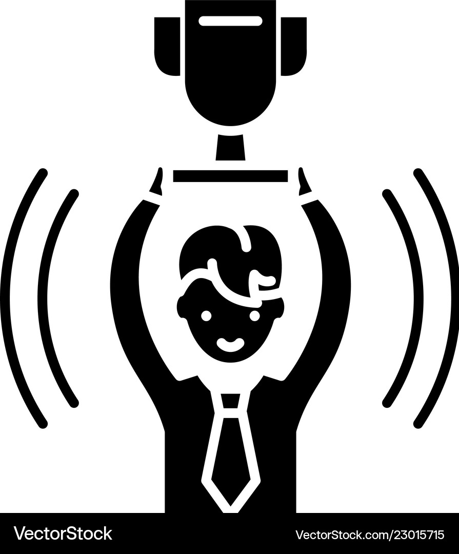 Winner black icon sign on isolated Royalty Free Vector Image