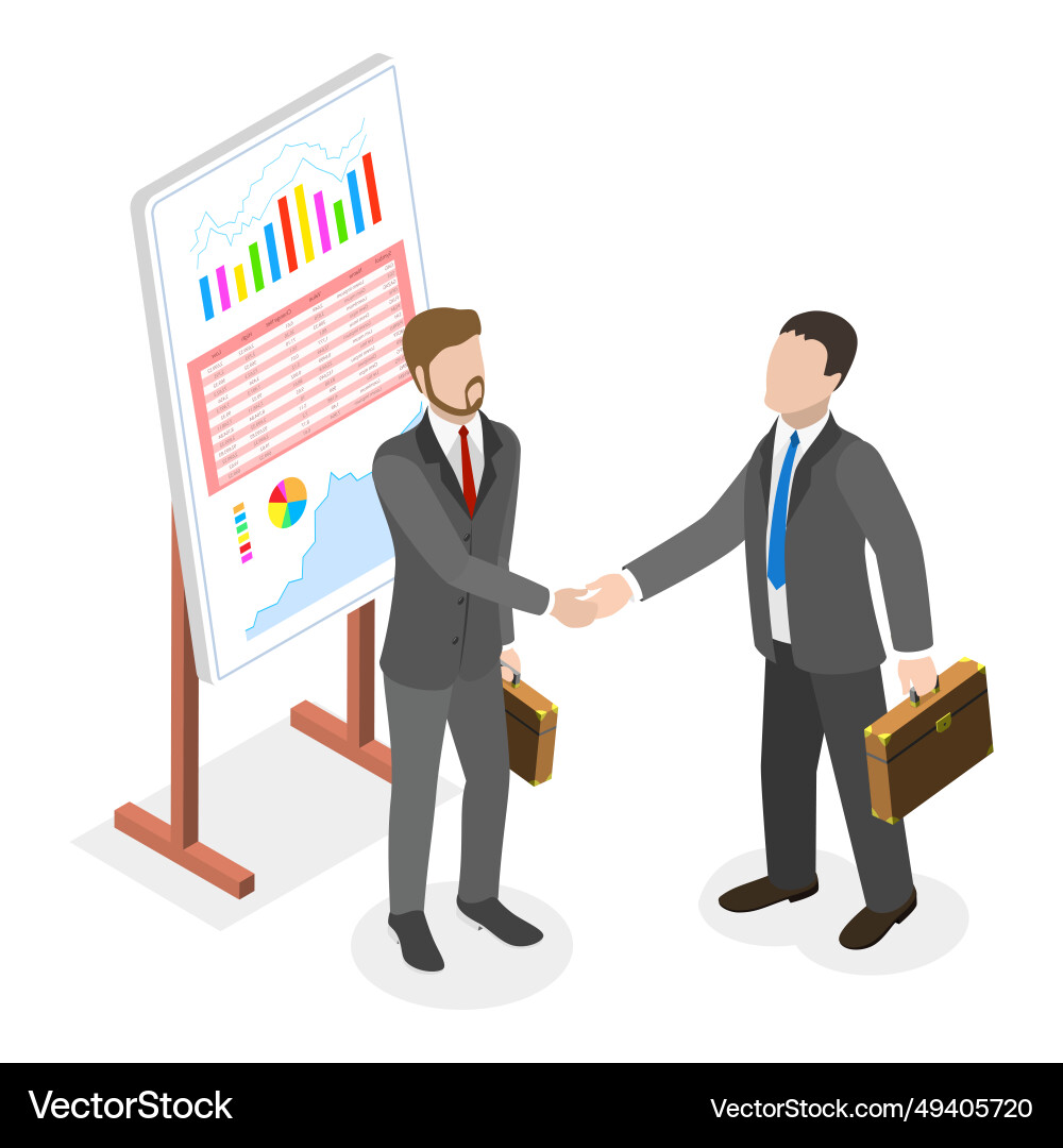 3d isometric flat of trade Royalty Free Vector Image